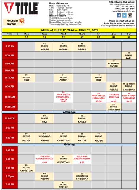 Click Here To Print Schedule
